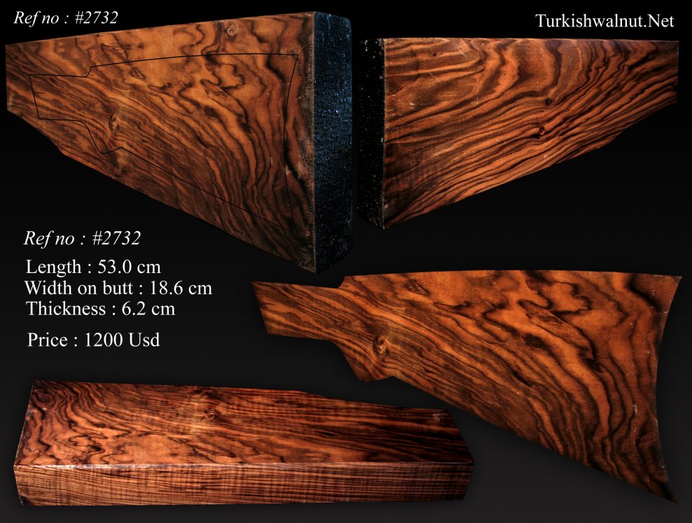 Exhibition grade high quality Turkish walnut gunstock blanks