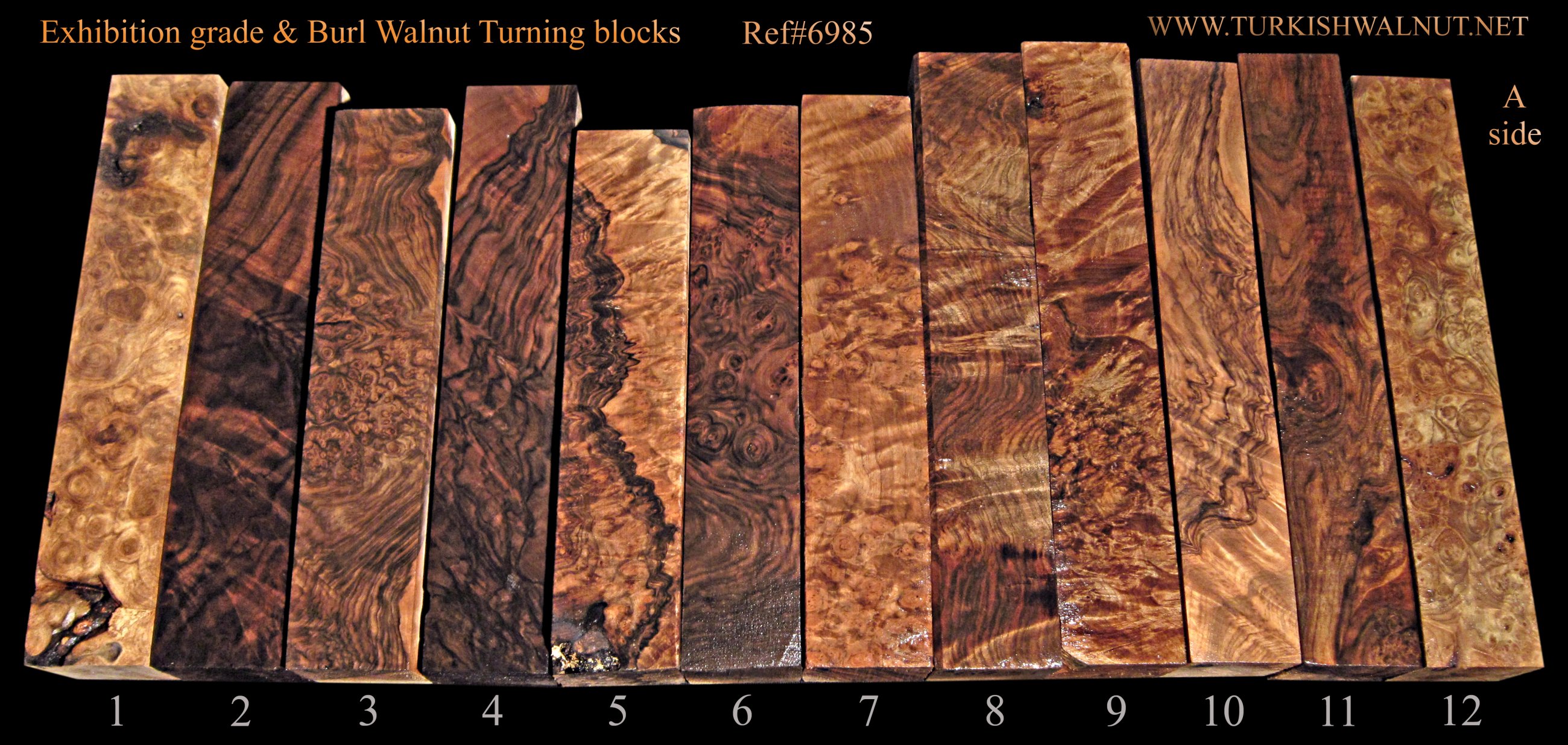 BURL WALNUT TURNING BLANKS, BLOCKS - Exhibition grade pieces - Lux ...