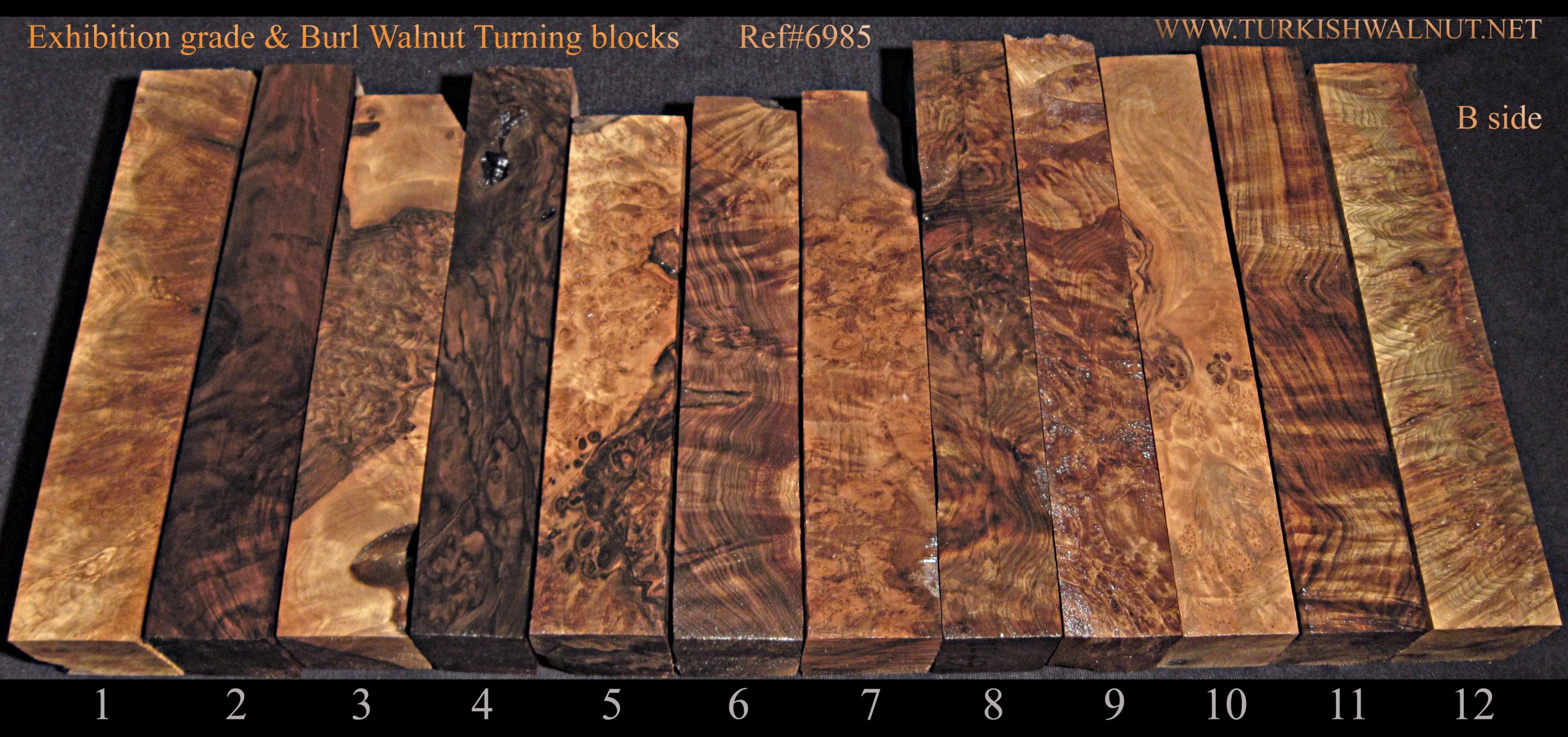 BURL WALNUT TURNING BLANKS, BLOCKS - Exhibition grade pieces - Lux ...