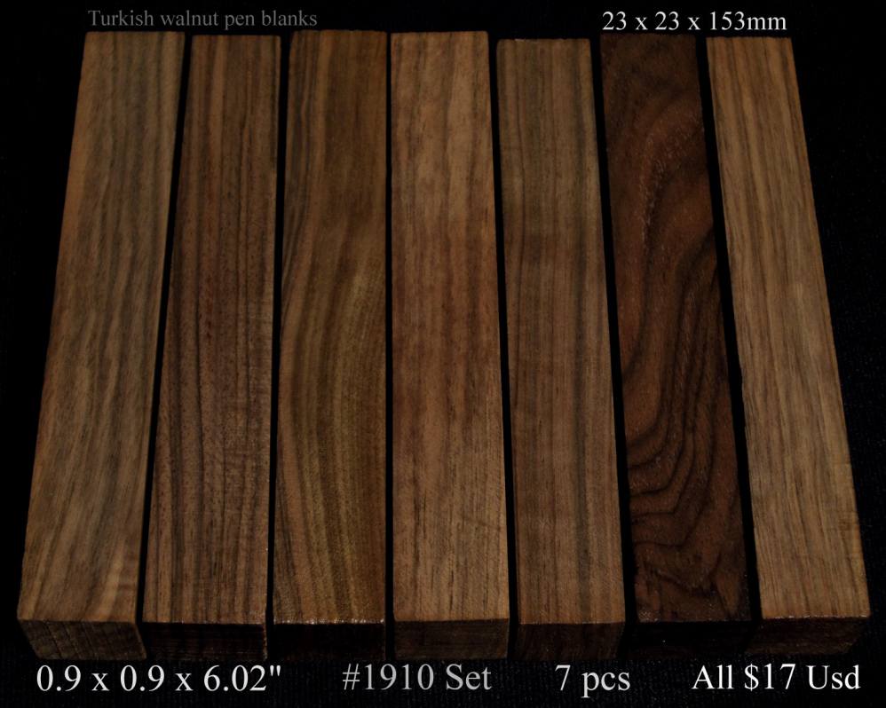 Turkish Walnut Pen Blanks - Exhibition grade - Classy - Full Fancy ...