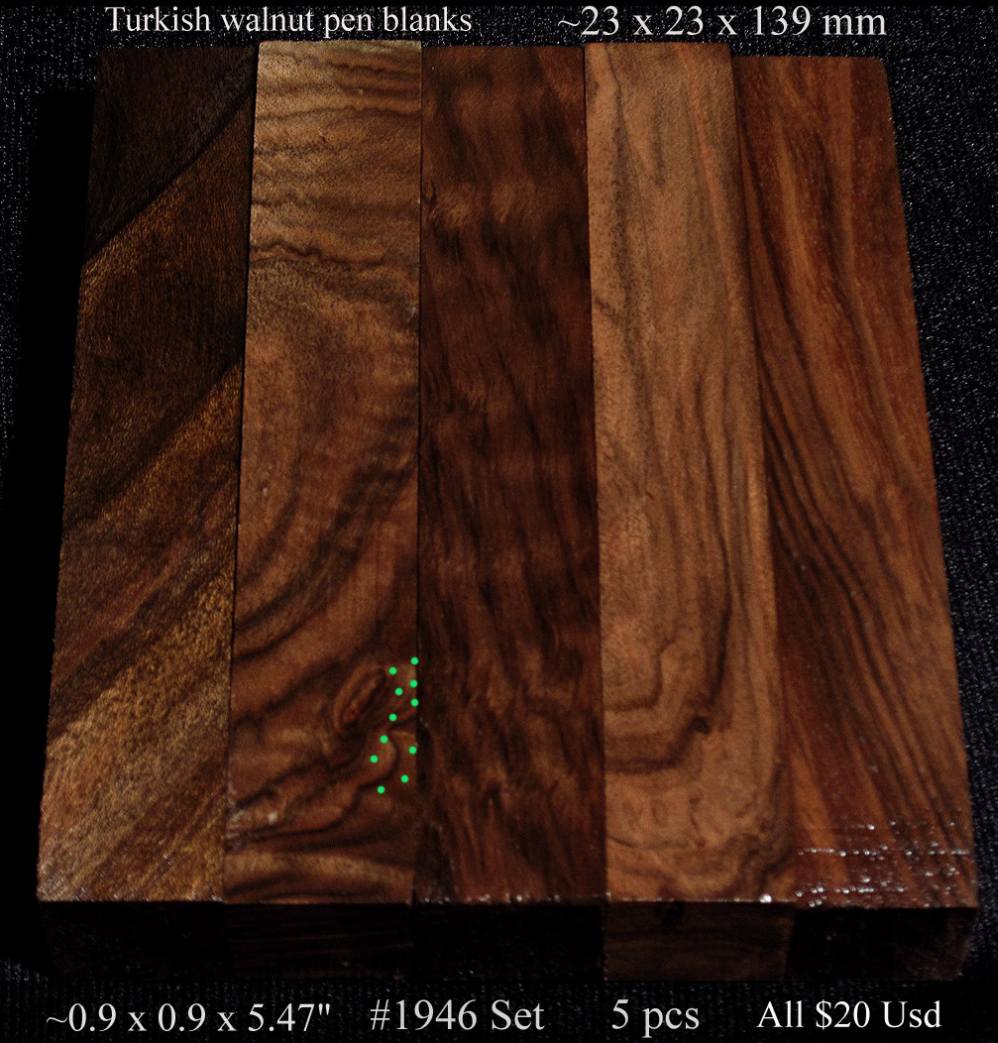 Turkish Walnut Pen Blanks - Exhibition grade - Classy - Full Fancy ...