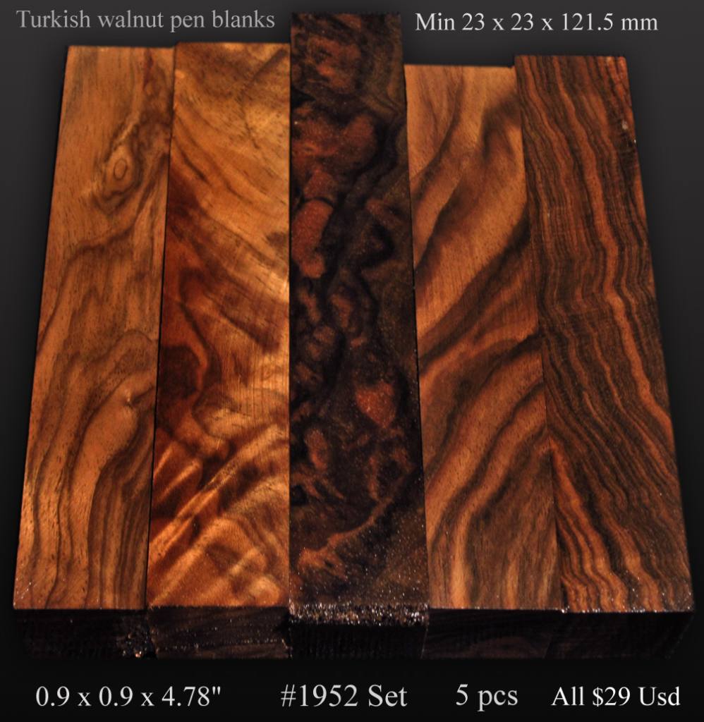 Turkish Walnut Pen Blanks - Exhibition grade - Classy - Full Fancy ...