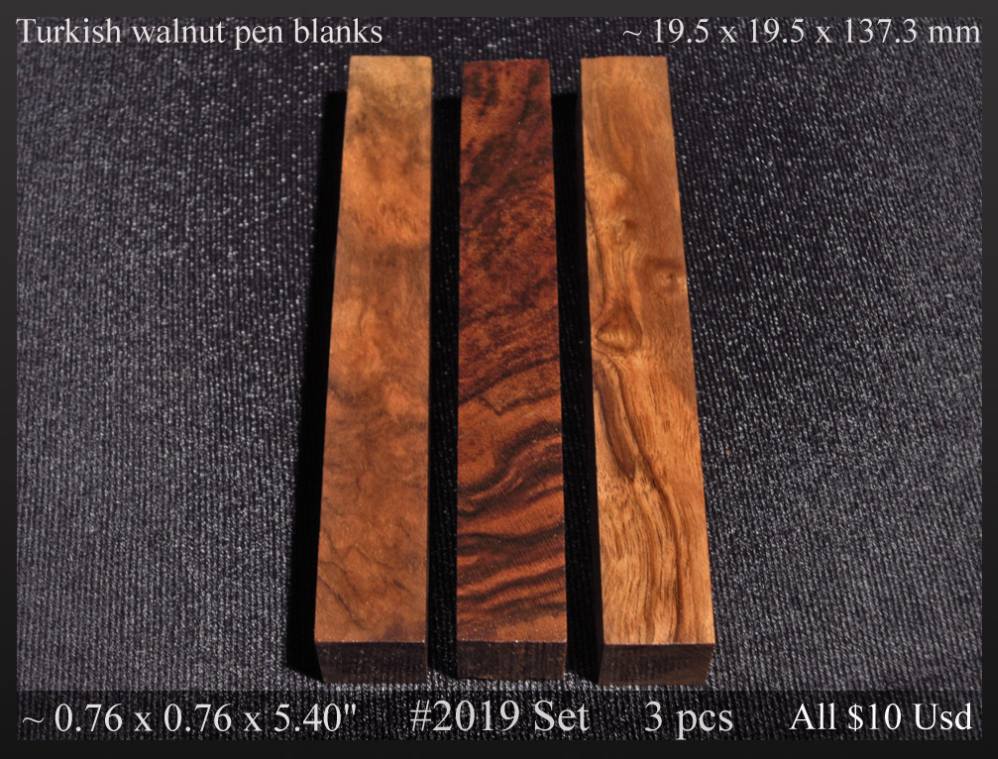 Turkish Walnut Pen Blanks - Exhibition grade - Classy - Full Fancy ...